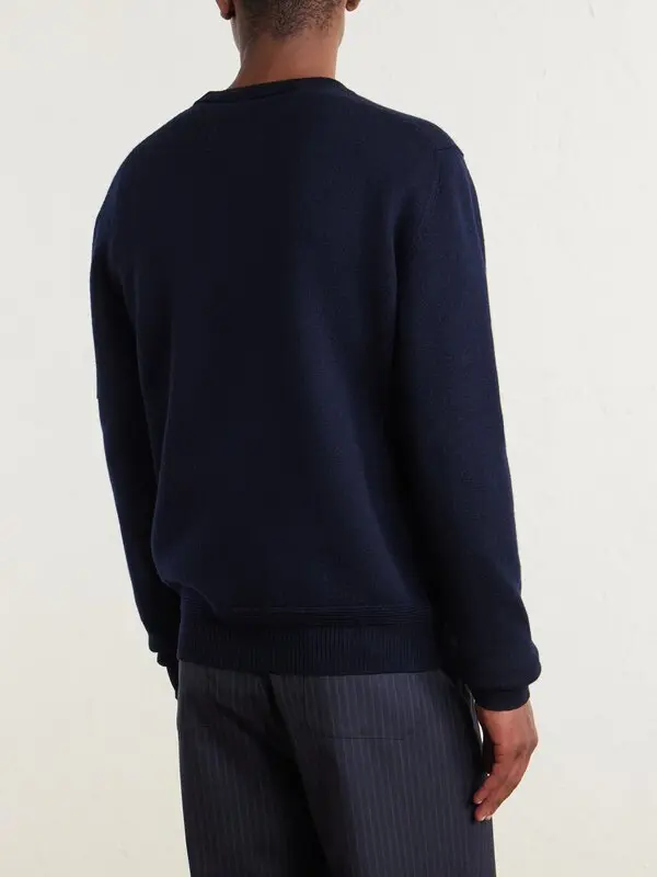 Moncler Virgin Wool Crewneck Sweater - Blue