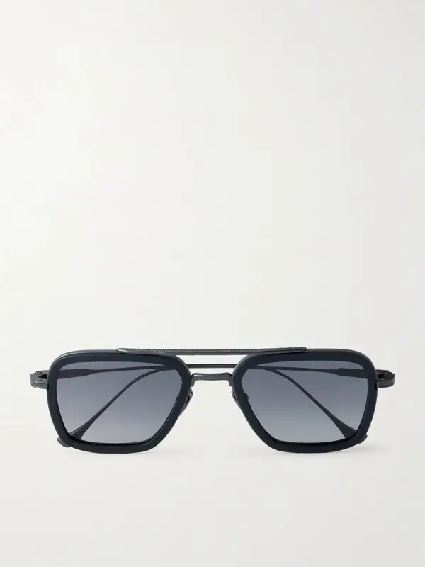 Dita Flight.006 Aviator-style Titanium And Acetate Sunglasses - Black