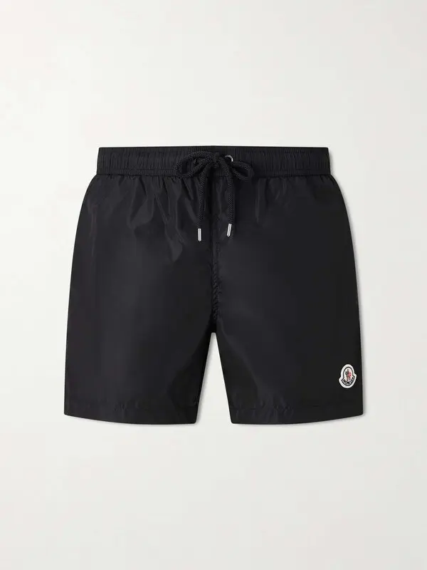Moncler Straight-leg Mid-length Swim Shorts - Black