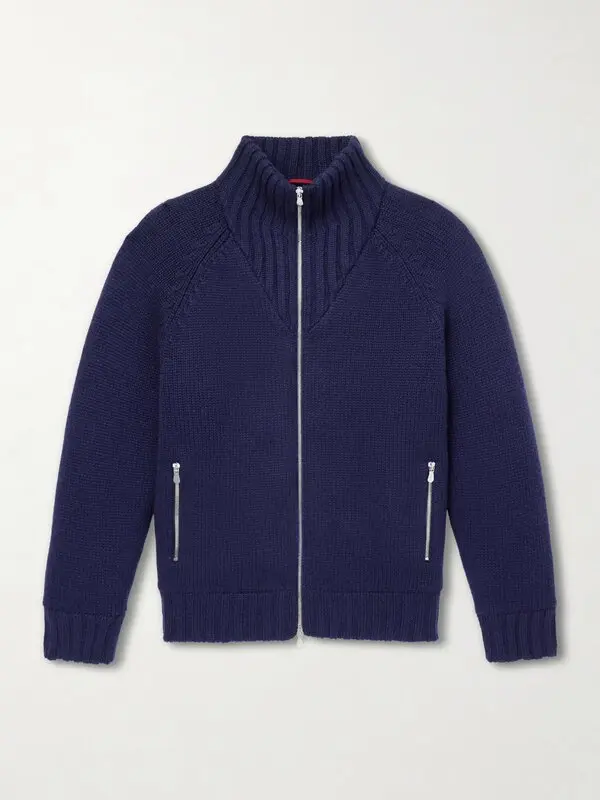 Brunello Cucinelli Cashmere Zip-up Down Cardigan - Blue