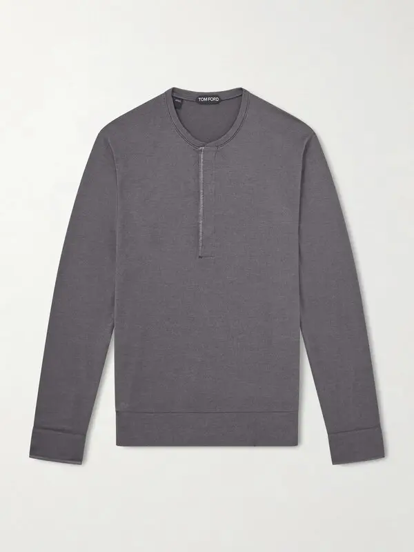 TOM FORD Slim-fit Cashmere, Wool And Silk-blend Sweatshirt - Gray