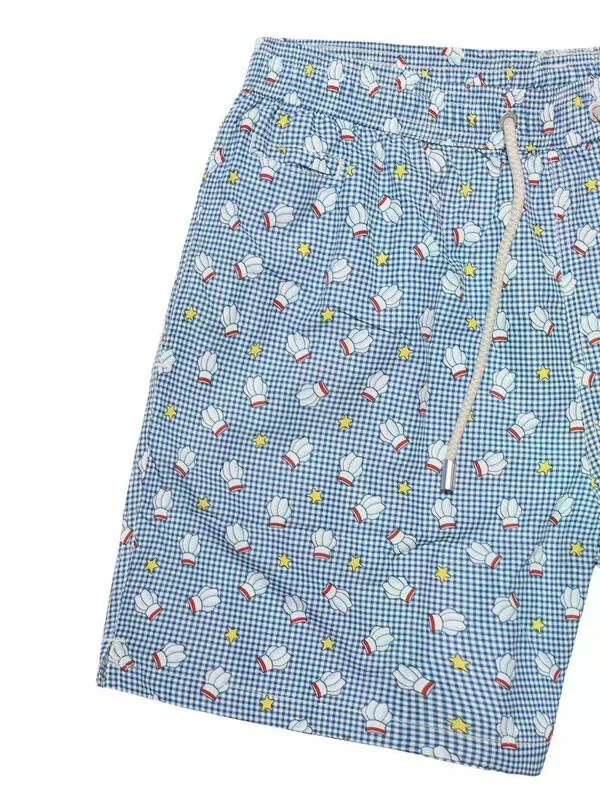 MC2 SAINT BARTH Gingham Print Swim Shorts