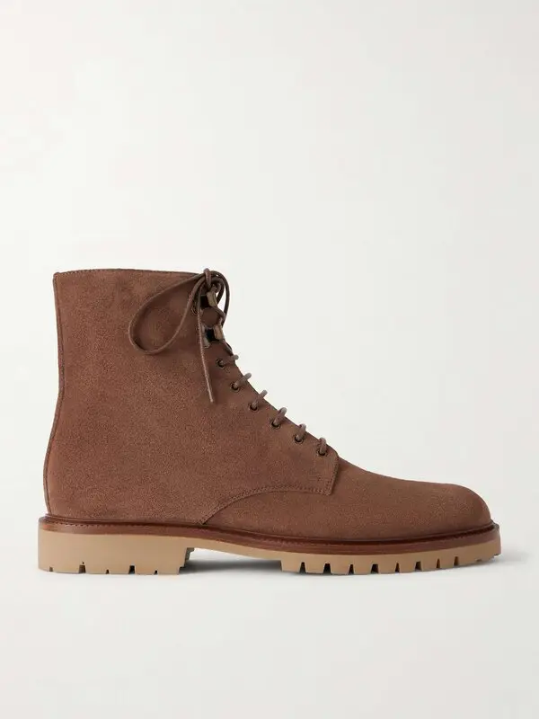 Brunello Cucinelli Suede Lace-up Boots - Brown