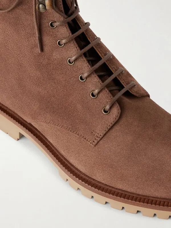 Brunello Cucinelli Suede Lace-up Boots - Brown