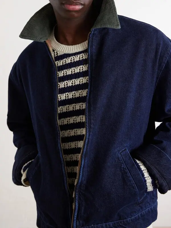 Aimé Leon Dore Corduroy-trimmed Denim Jacket