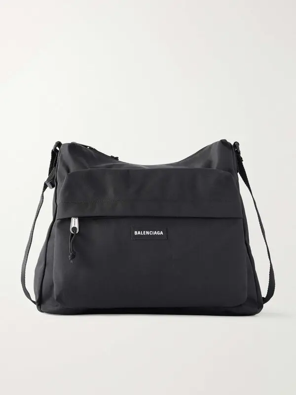 Balenciaga Explorer Logo-appliquéd Canvas Messenger Bag - Black