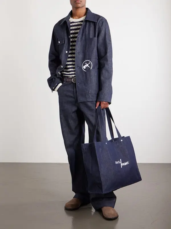 A.p.c. Fragment Logo-print Canvas Tote Bag