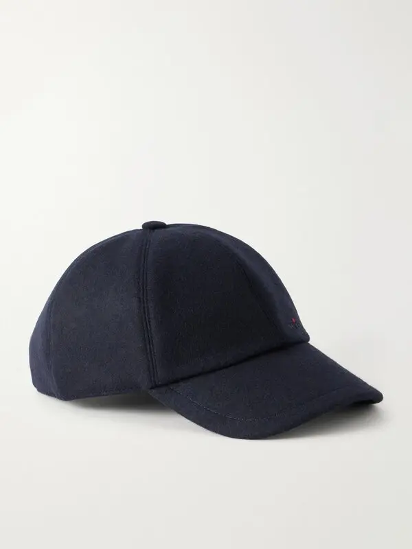 Kiton Logo-embroidered Cashmere Baseball Cap - Blue