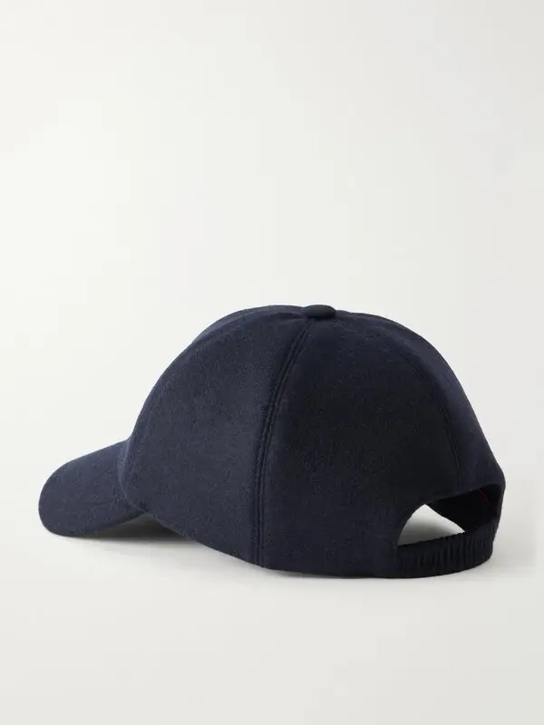 Kiton Logo-embroidered Cashmere Baseball Cap - Blue
