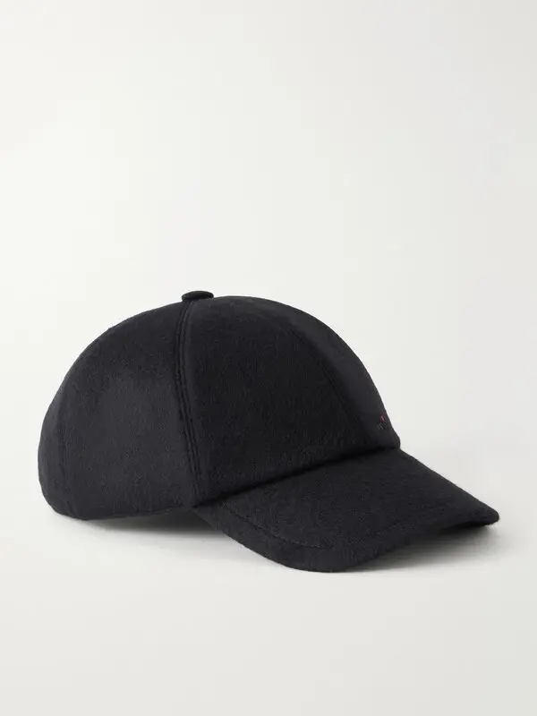 Kiton Cashmere Baseball Cap With Logo Embroidery