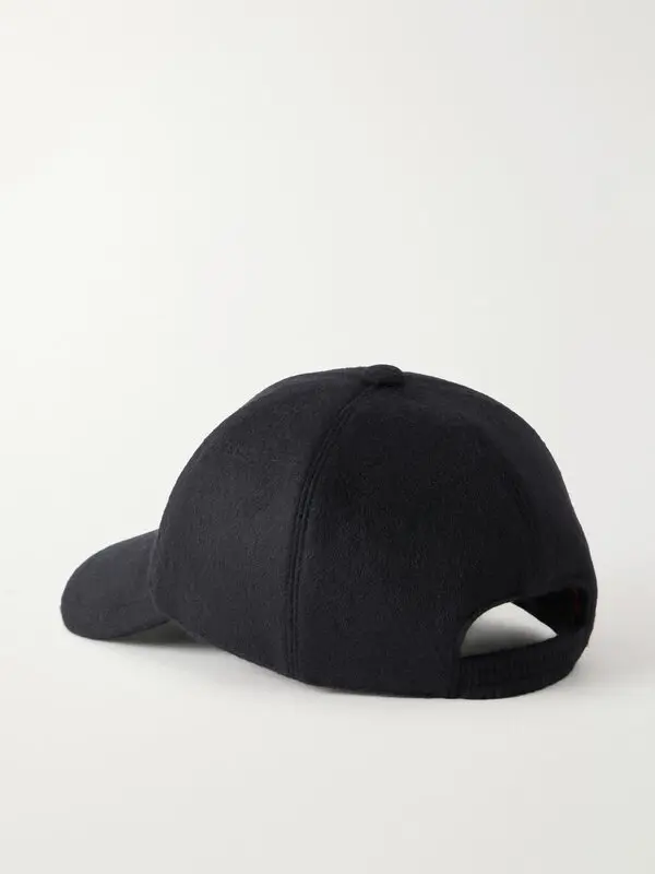 Kiton Cashmere Baseball Cap With Logo Embroidery