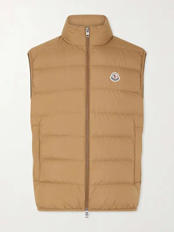 Moncler Logo-appliquéd Quilted Shell Down Gilet - Brown