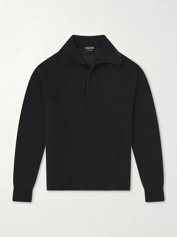 TOM FORD Cashmere And Silk-blend Polo Sweater - Black