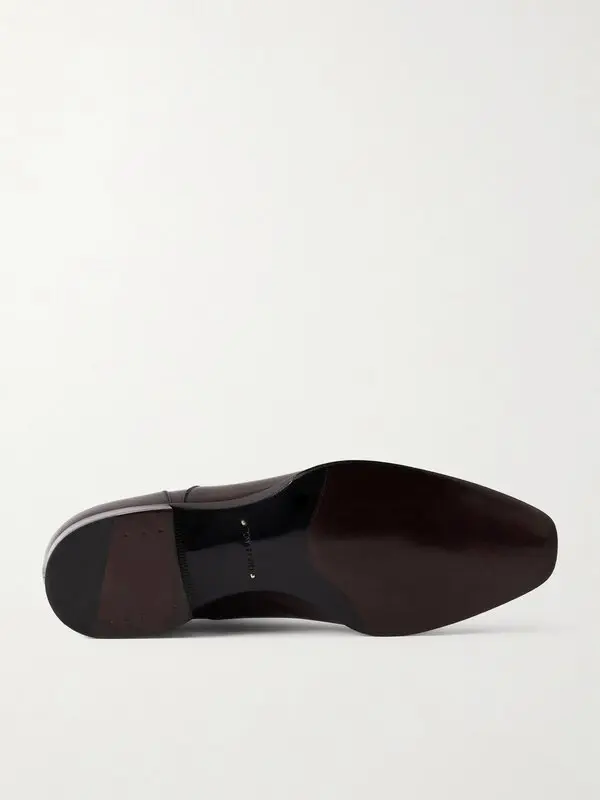 TOM FORD Elkan Burnished-leather Oxford Shoes - Brown