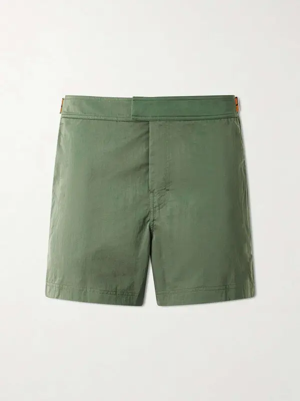 Zegna Rio Straight-leg Mid-length Swim Shorts - Green