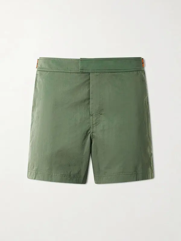 Zegna Rio Straight-leg Mid-length Swim Shorts - Green