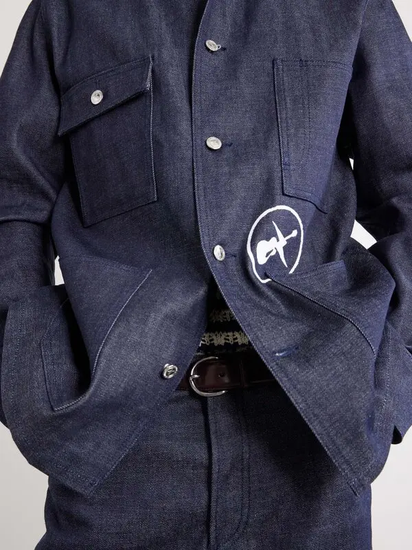 A.p.c. Fragment Printed Denim Jacket