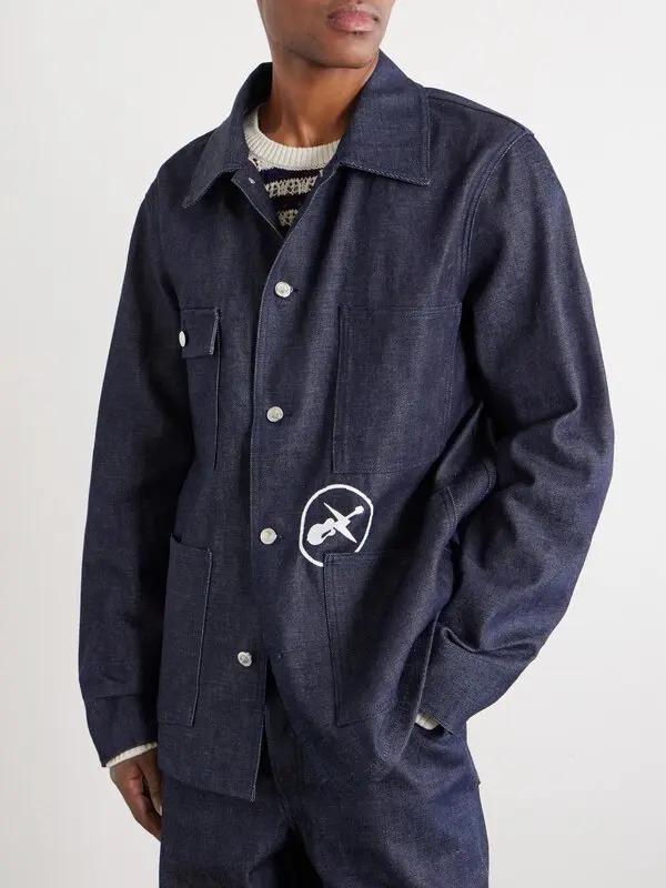 A.p.c. Fragment Printed Denim Jacket