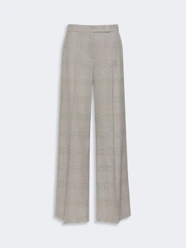 Max Mara Glen Plaid Wool Trousers - Olive Green