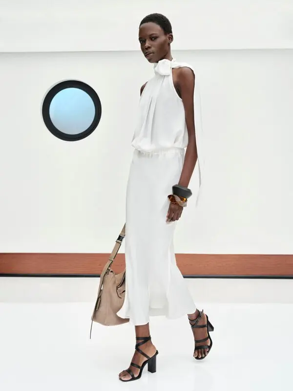 Max Mara Sleeveless Crepe De Chine Top With Plissé Detail