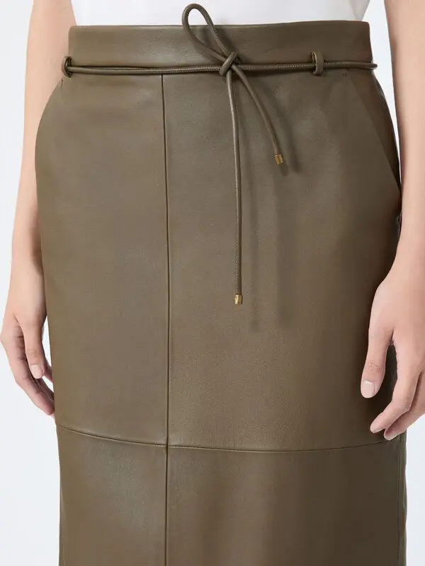 Max Mara Natural Nappa Leather Pencil Skirt