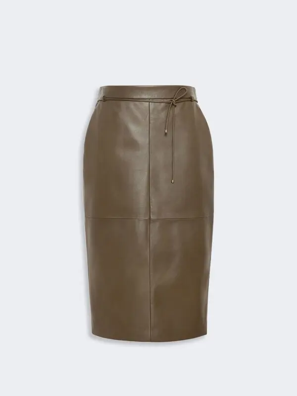 Max Mara Natural Nappa Leather Pencil Skirt