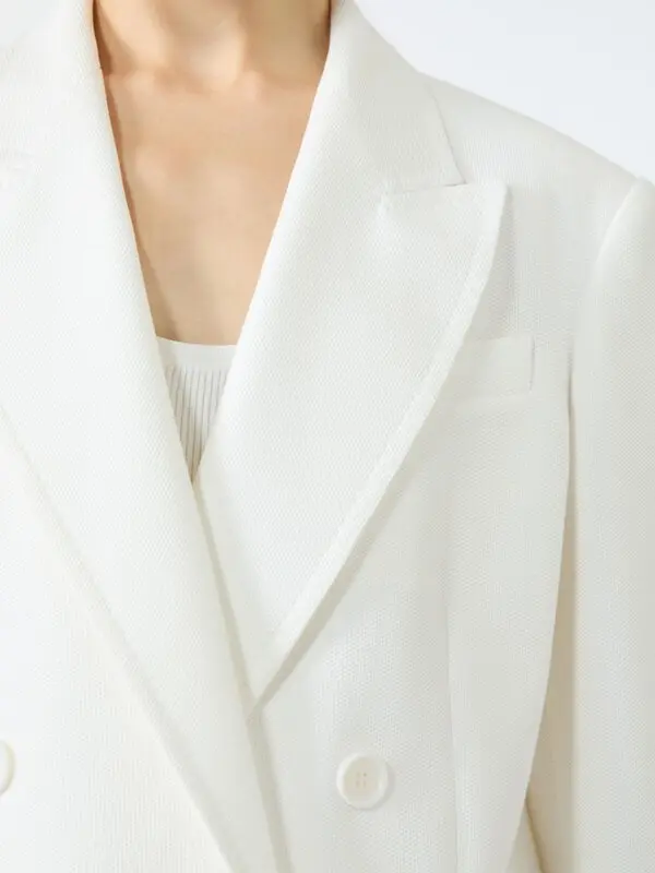 Max Mara Olimpia Piqué Jersey Jacket - White