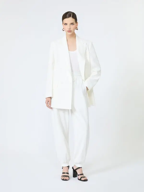 Max Mara Olimpia Piqué Jersey Jacket - White