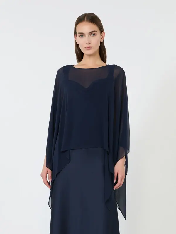 Max Mara Silk Georgette Cropped Cape