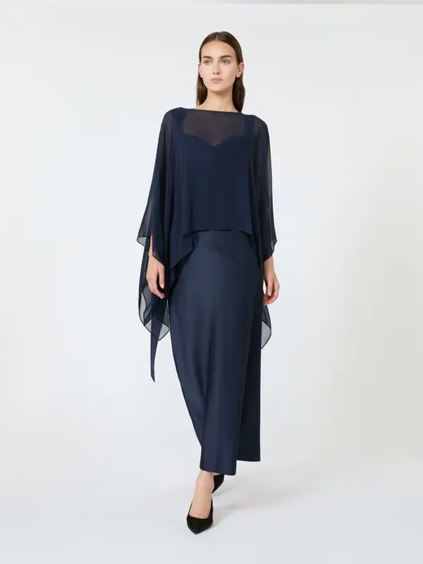 Max Mara Silk Georgette Cropped Cape