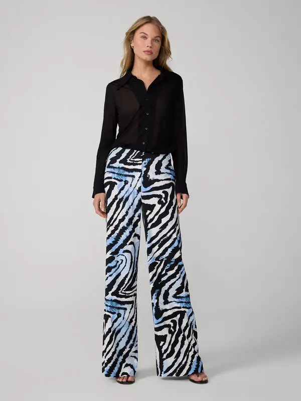 Diane Von Furstenberg Alexander Pants - Giant Zebra Id Mist