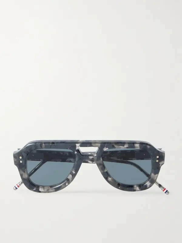 Thom Browne Aviator-style Tortoiseshell Acetate Sunglasses - Gray