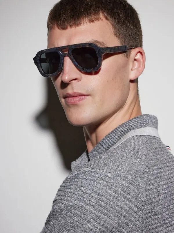 Thom Browne Aviator-style Tortoiseshell Acetate Sunglasses