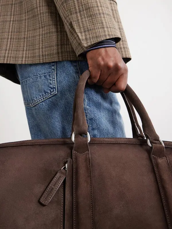 Officine Creative Quentin 009 Suede Weekend Bag - Brown
