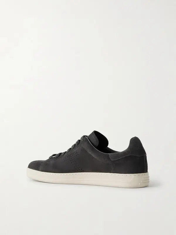 TOM FORD Warwick Perforated Suede Sneakers