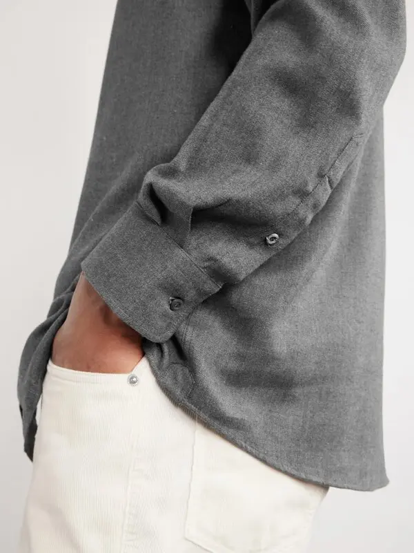 Brunello Cucinelli Herringbone Cotton And Lyocell-blend Shirt