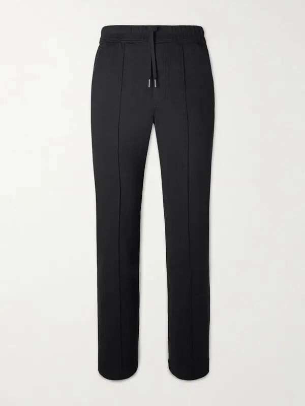 TOM FORD Straight-leg Wool, Silk And Cashmere-blend Sweatpants - Black