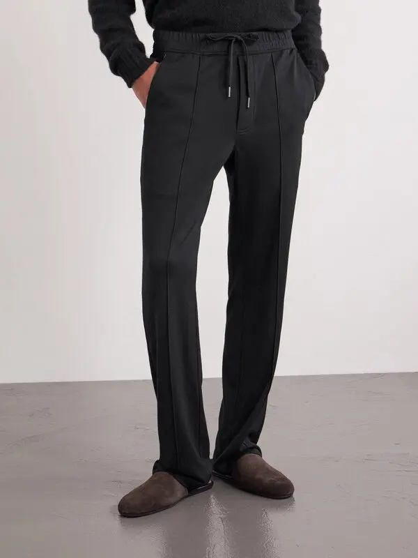 TOM FORD Straight-leg Wool, Silk And Cashmere-blend Sweatpants