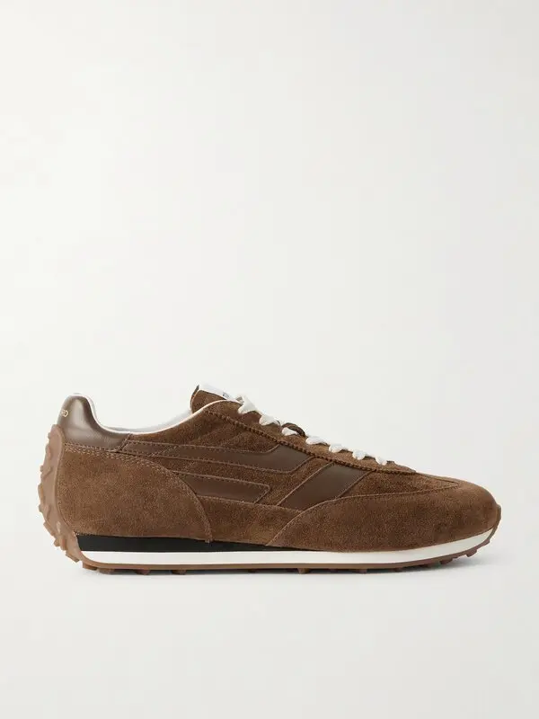 TOM FORD Mick Suede And Leather Trimmed Sneakers - Brown