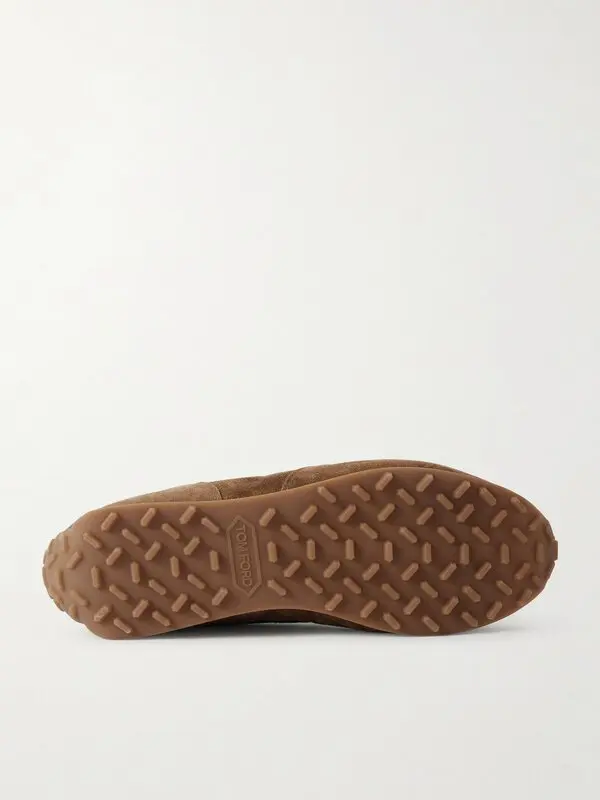 TOM FORD Mick Suede And Leather Trimmed Sneakers - Brown