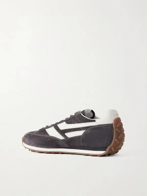 TOM FORD Mick Suede And Leather Sneakers - Gray
