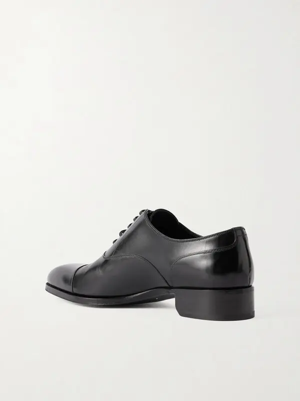 TOM FORD Elkan Burnished-leather Oxford Shoes
