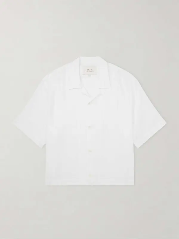 Studio Nicholson Convertible-collar Linen Shirt - White