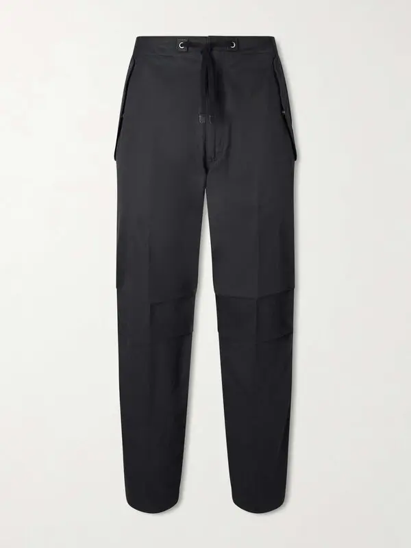 TOM FORD Straight-leg Cotton-twill Drawstring Trousers - Black