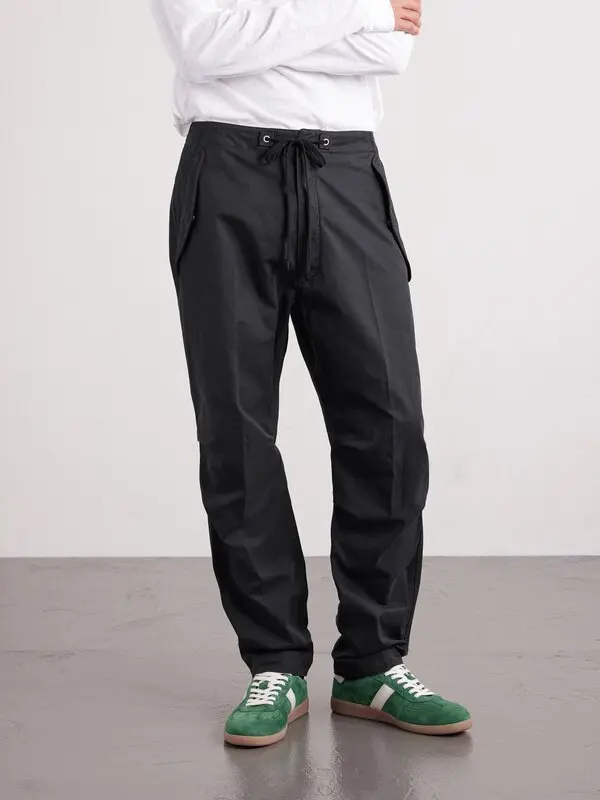 TOM FORD Straight-leg Cotton-twill Drawstring Trousers
