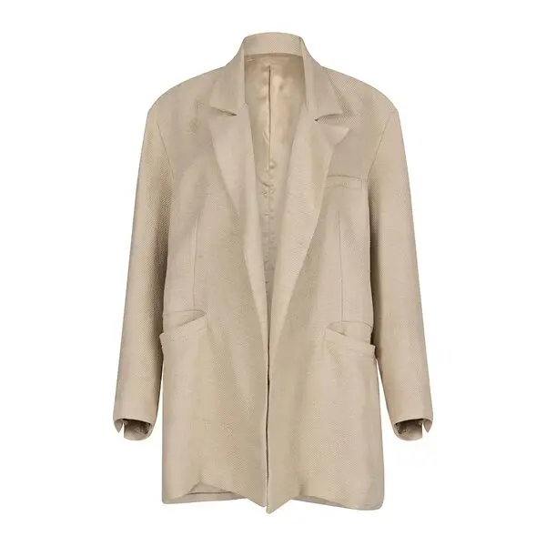 CLOTHES BY LOCKER ROOM Relaxed Beige Textured Coat - Brown