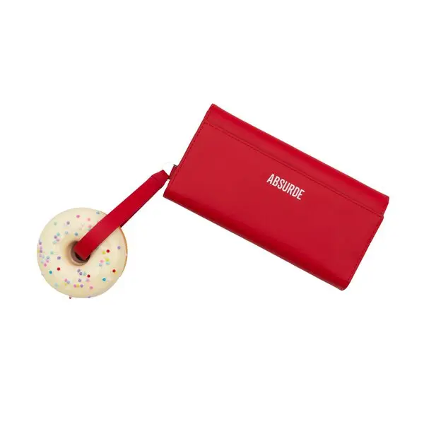 ABSURDE White Donut Leather Bifold Wallet - Red