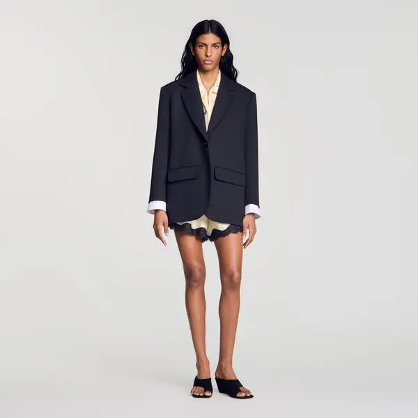 Sandro Mixed-material Satin Jacket