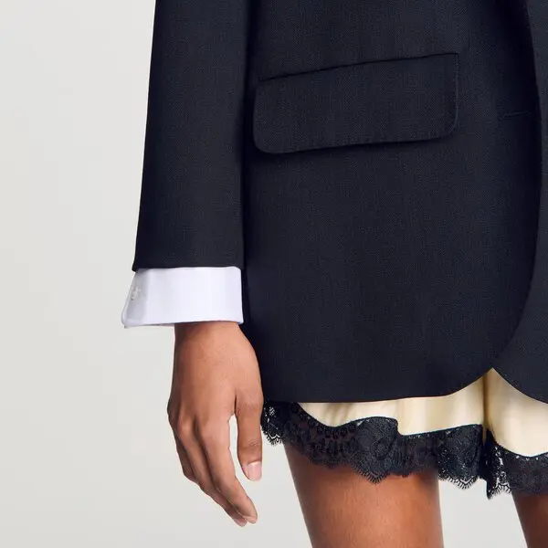 Sandro Mixed-material Satin Jacket