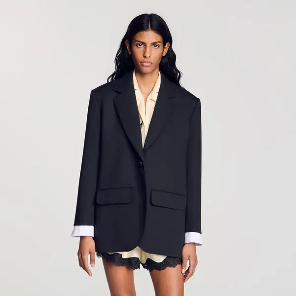 Sandro Mixed-material Satin Jacket